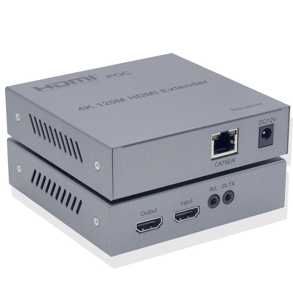 120M POC 4K HDMI Extender Over RJ45 Cat5e/6 HDMI Ethernet Extender ...