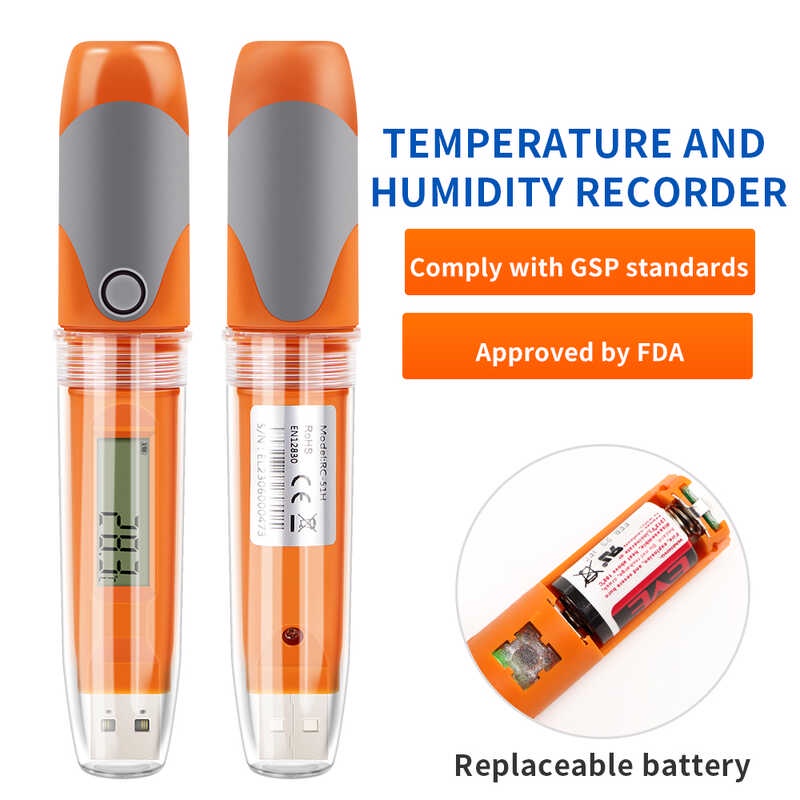 Elitech Rc-51H Waterproof USB Temperature Humidity Data Logger LCD Display Auto-Generate PDF ...