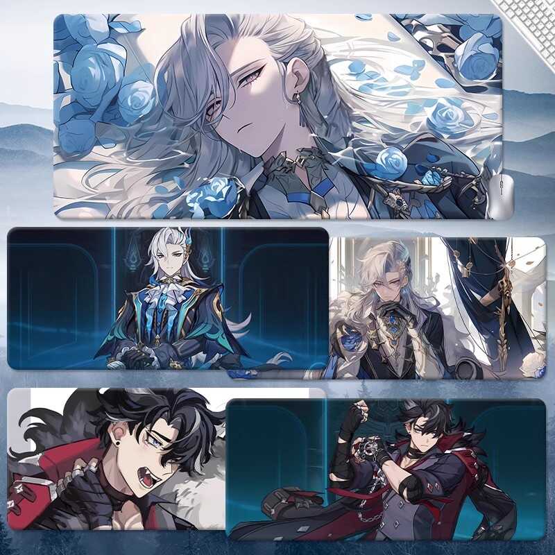 Anime Genshin Impact Neuvillette Wriothesley Project Otaku Mouse Pad ...