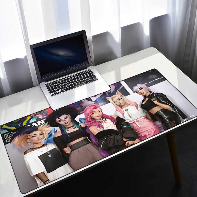 Anime Mouse Pad Pc Gamer Cartoon Keyboard Kda Laptop Cooling 900X400 ...