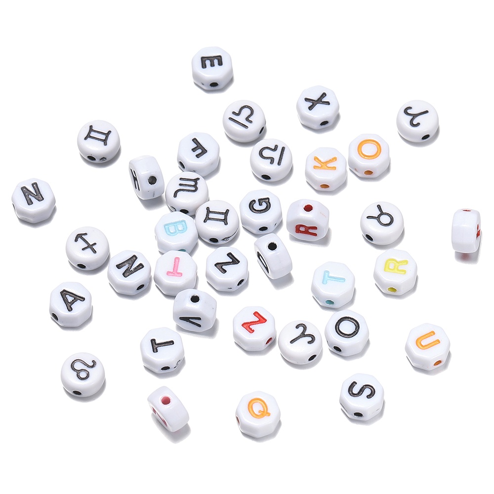 St. kunkka 100Pcs Acrylic Constellation Letter Beads Round ...