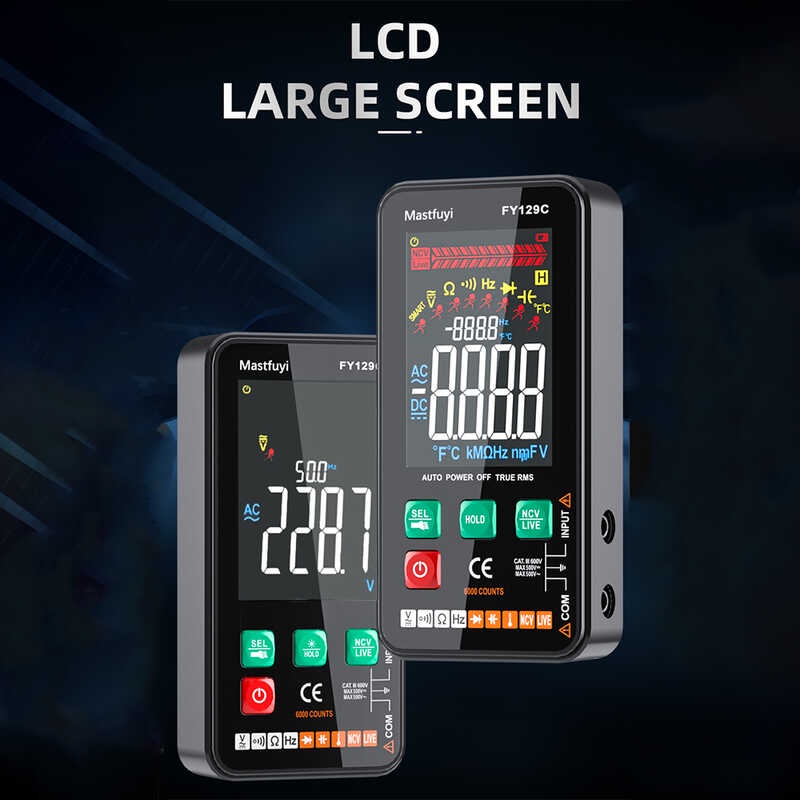 Profesional Digital Multimeter Smart Tester Hine Big Color Screen Ac/Dc ...