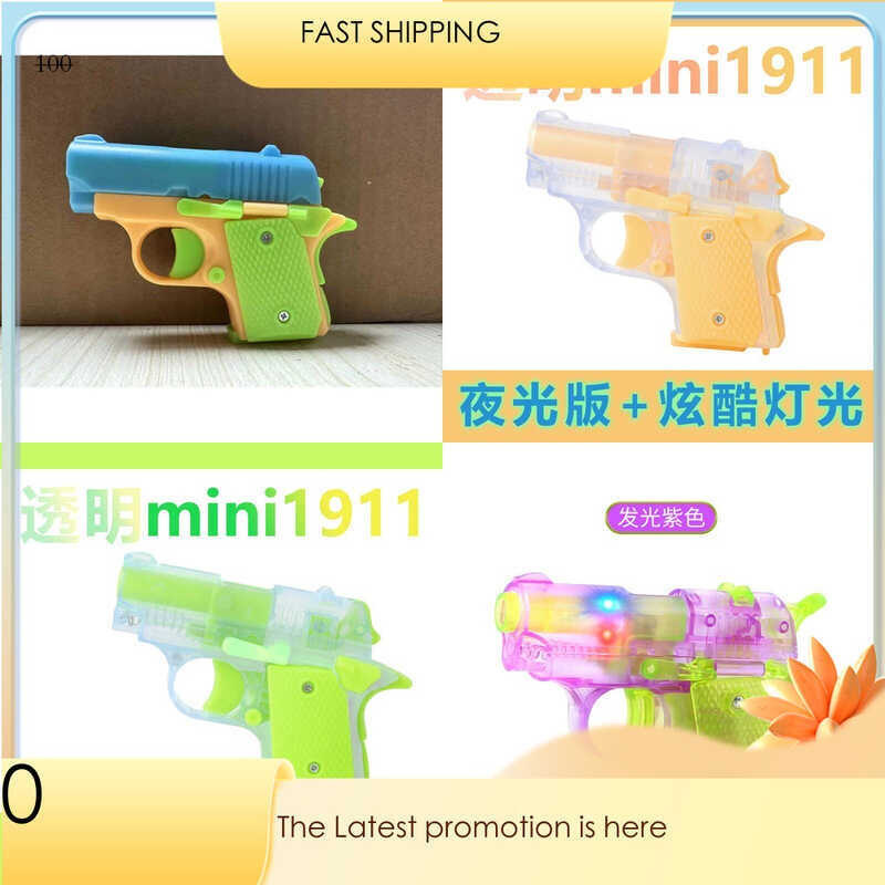 2024 Glow In The Dark Pistol 1911 Mini 3d Printing Model Automatic Reloading Gun Luminous Toy B