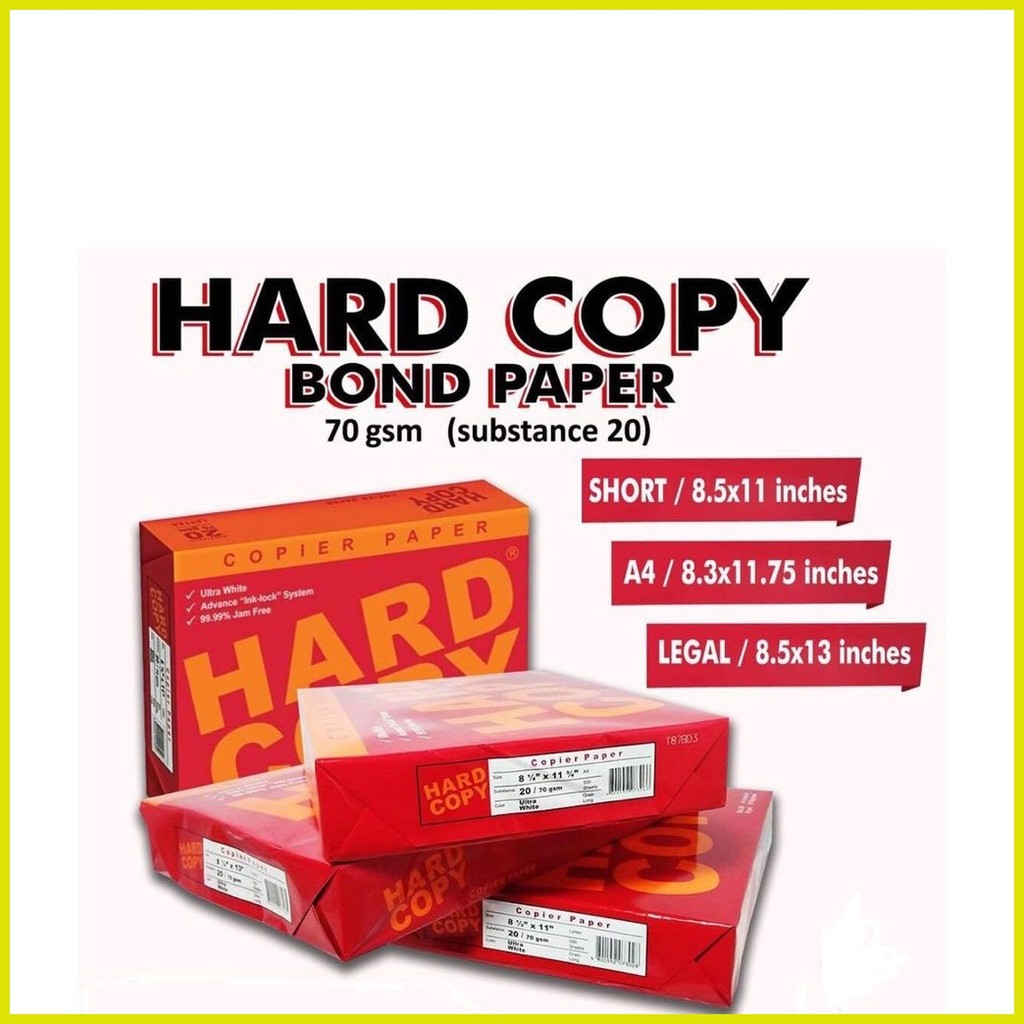 Hard Copy Bond Paper 70GSM ( SOLD per box OF 5REAMS) | Shopee Philippines