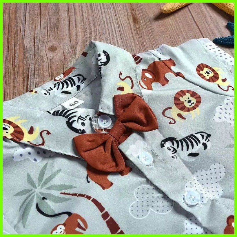¤ Baby Boy Zoo Keeper Safari Birthday Photoshoot Outfit (Nol Set ...
