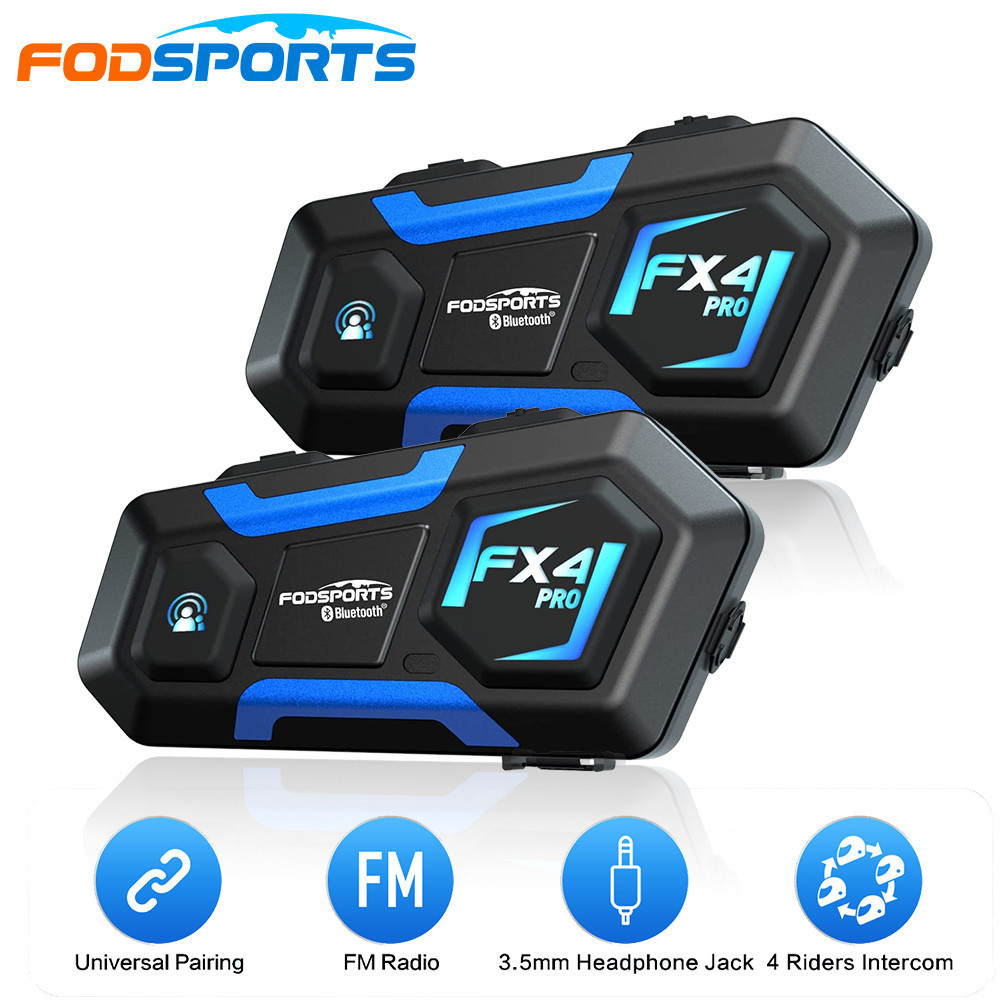 Fodsports FX4 Pro Helmet Headsets Motorcycle Intercom Wireless ...