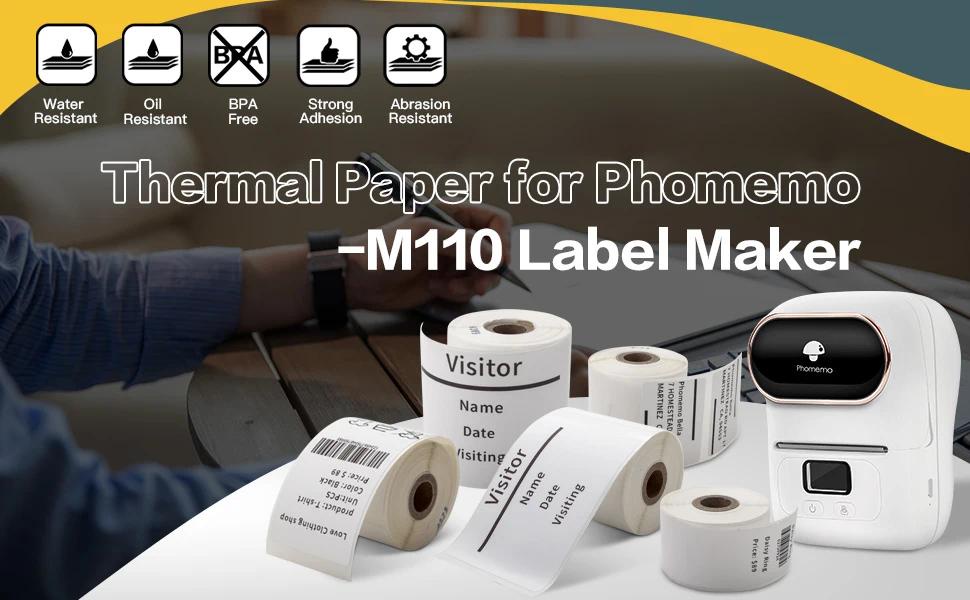 Phomemo M110/M200/M220 Square Cable label jewelry Thermal Paper Multi ...