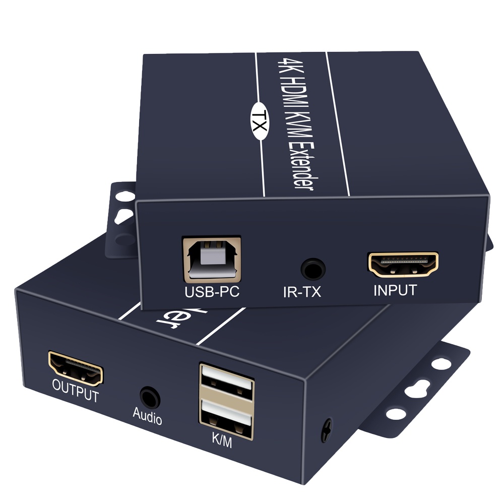 4K 120M HDMI KVM Extender Over Cat5e Cat6 HDMI USB Extender Over RJ45 ...