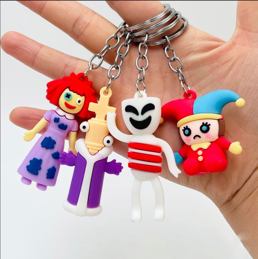 The Amazing Digital Circus Pomni Jax Keychain Pendant Jewelry Ring Key ...