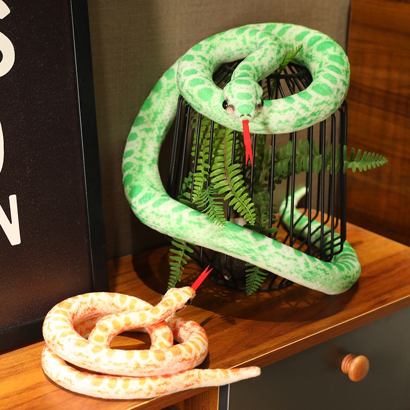 1pc 160cm/200cm Giant Snakes Plush Toy Simulation Long Golden Python ...