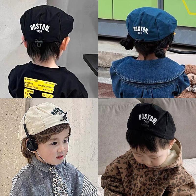 Letter Embroidered Baby Beret Hat Cotton Soft Toddler Boy Girl Painter ...