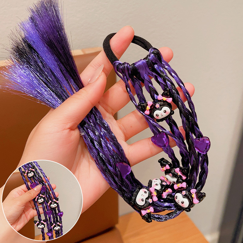Someday Girls Lovely Sweet And Cool Kuromi Wig Braid Hair Ropes Elastic ...