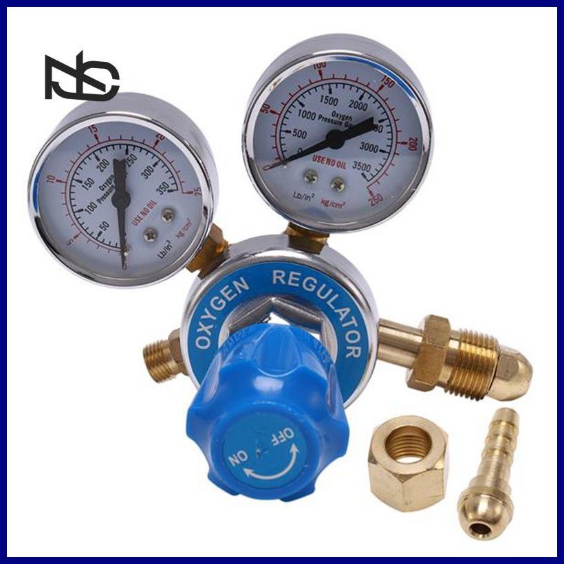 Oxygen Gas Bottle Regulators O2 Reducing Pressure Inhaler Double Gauge ...