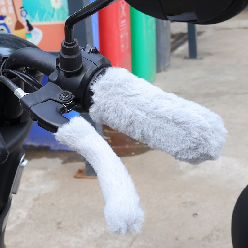 Winter Thermal Imitation Plush Handbrake Cover / New Motorcycle Grips ...
