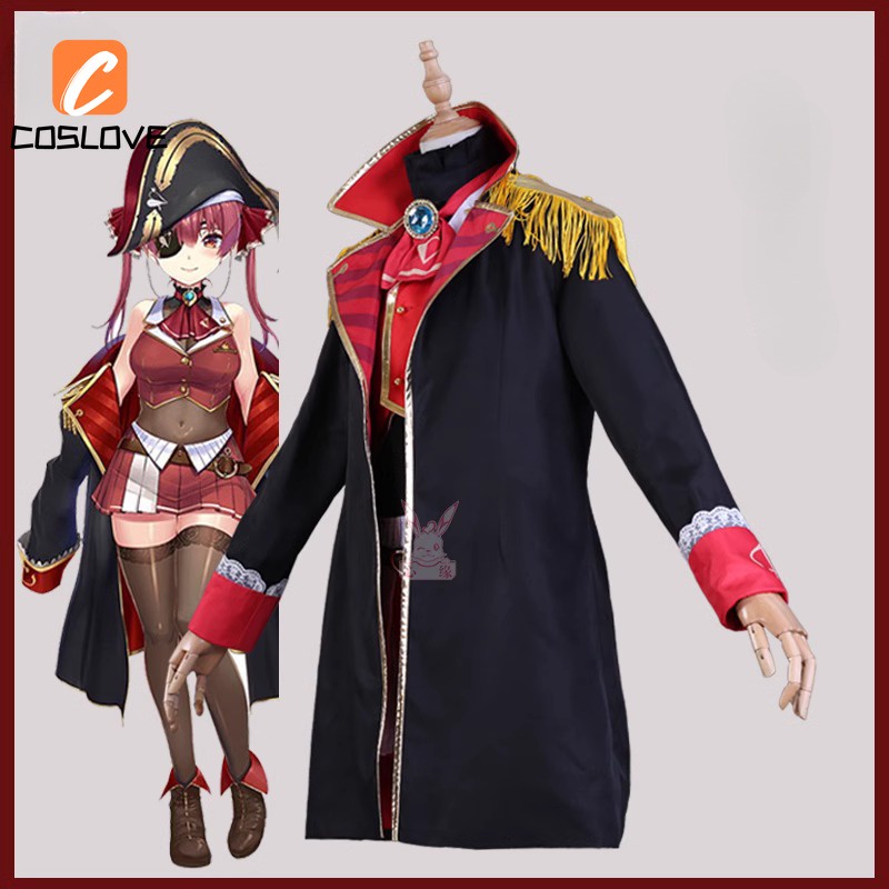 Hololive Vtuber Houshou Marine Cosplay Full Set Costume Captain Style ...