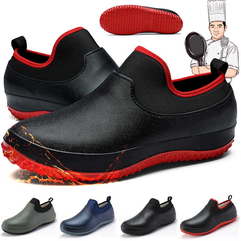 Men Slip On Resistant Oil-Proof Kitchen Shoes Chef Shoes ...