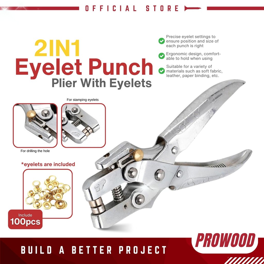 Multifunction 2 in 1 Eyelet Punch Plier Hole Punch With 100pcs Eyelets ...