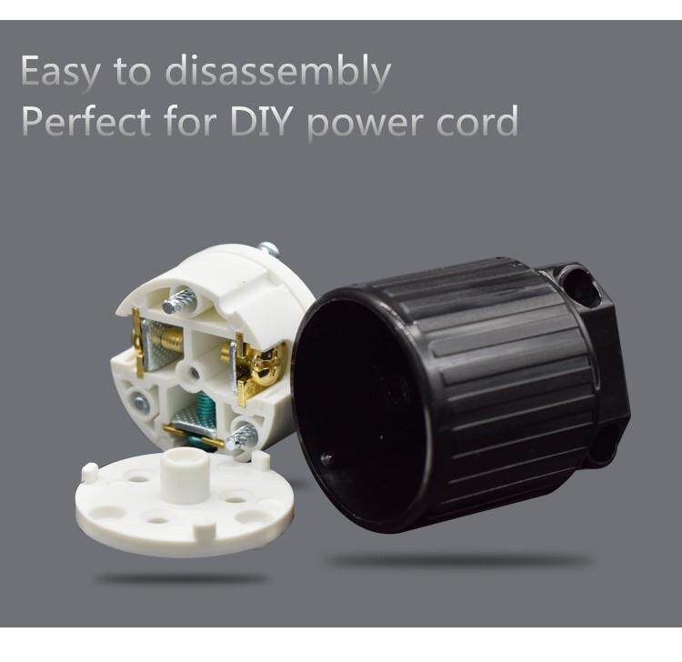 USA 3-Prong DIY Rewirable AC Male Plug And Female Socket, UL NEMA 6-15P ...
