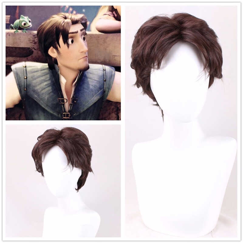 Tangled Coslay Raunzel Flynn Rider Men Short Curly Synthetic Hair for ...