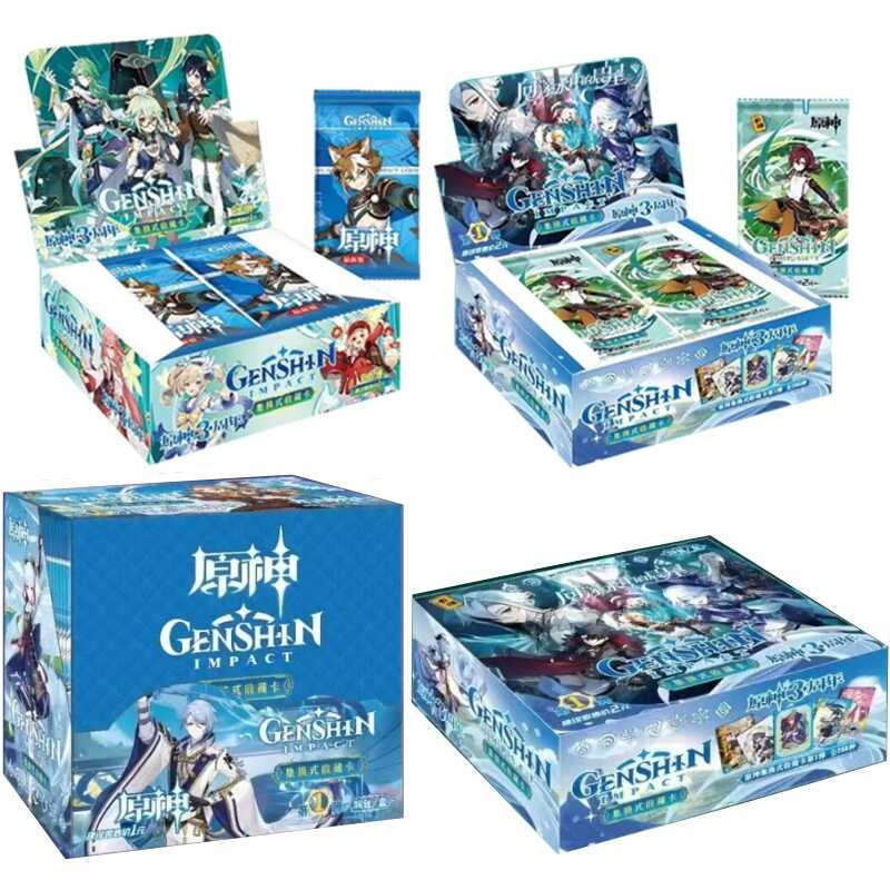 Genshin Impact Game Card Anime TCG Collection Pack Booster Box Rare SSR ...