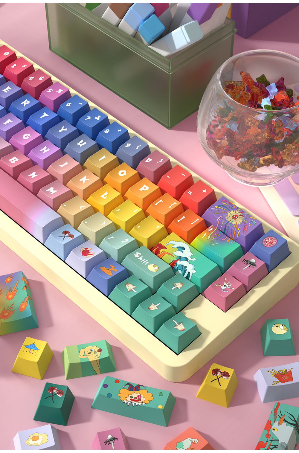 Skyscraper Cool Fantasy Original Theme Keycaps cherry profile Five ...