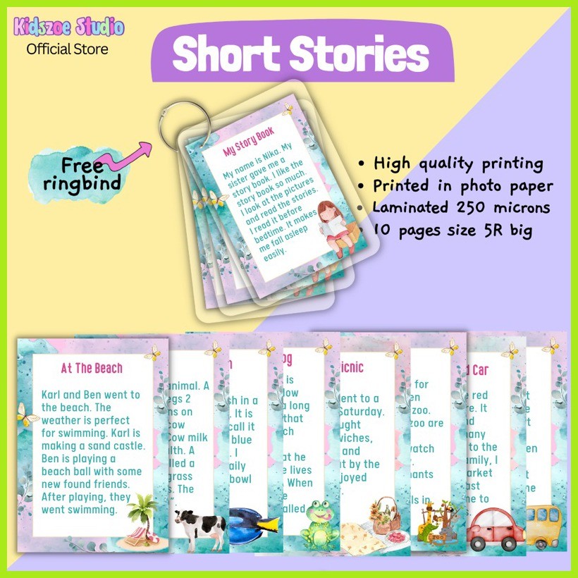 Short Stories reading for kids laminated | Shopee Philippines