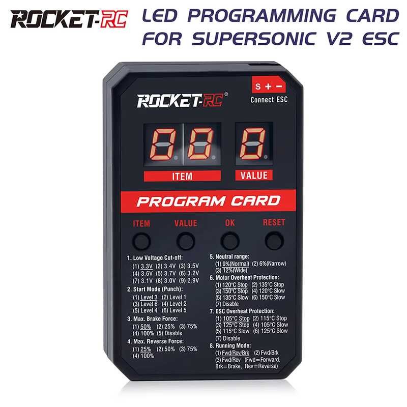 7F2 RC 3 Car Programming Card Ersonic LED For 45A/60A/80A/120A/150A ...