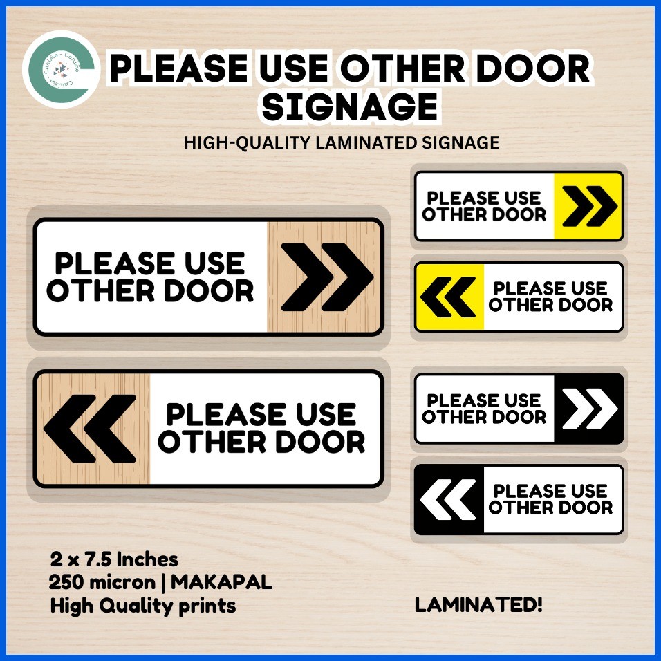☪ Please Use Other Door Signage | Please Use Other Door Sign l ...