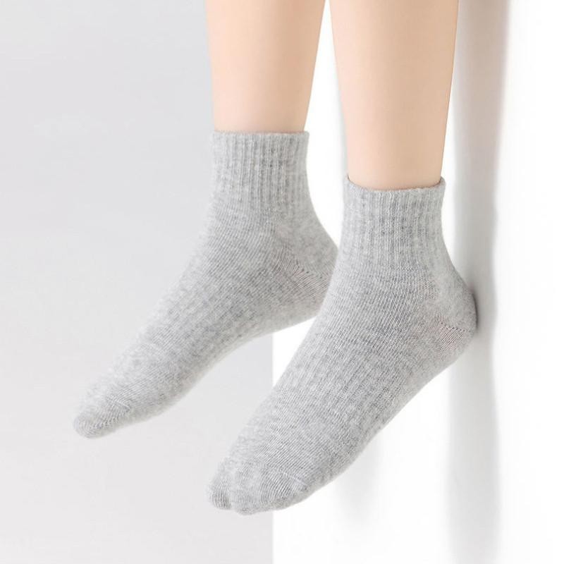 5 Pairs Children's Kids Socks School Plain Color Baby Boy Girls ...