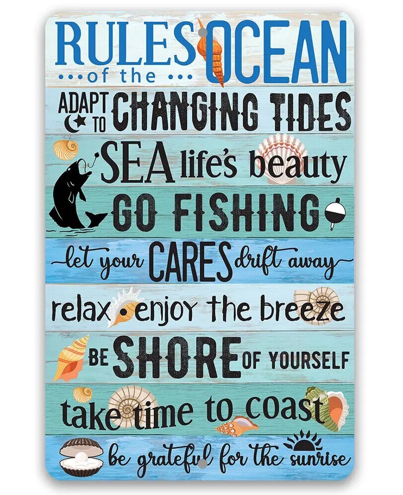 51Ocean Metal Sign - Ispirasyonal Sea Themed Decor Beach House Gift38 ...