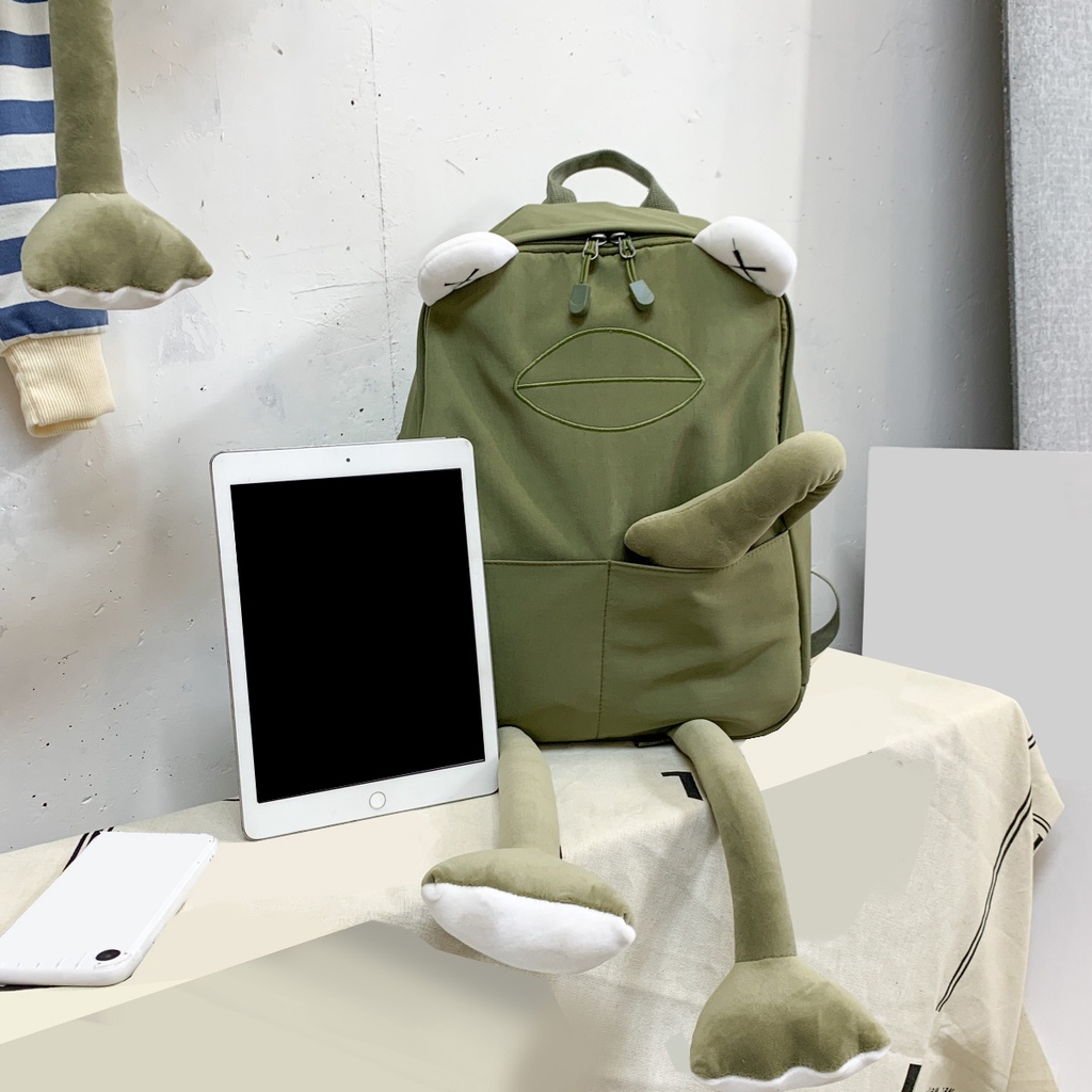 Cute Funny Frog Backpack Schoolbag Unisex School Work | Shopee Philippines