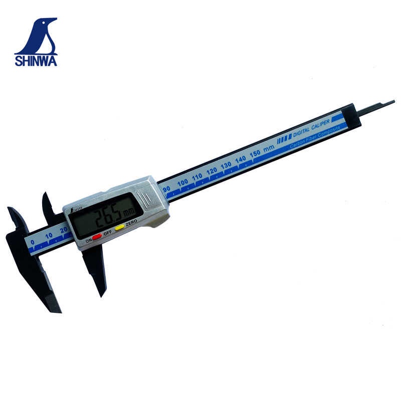 Shinwa Japan 150mm Electronic Digital Caliper Carbon Fiber Dial Vernier Caliper Gauge Micrometer ...