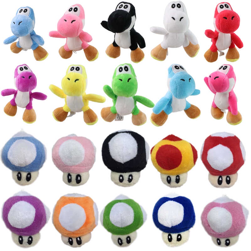 20 Styles Yoshi Mushroom Mario Plush Toys Doll Keychain Kawaii Cute ...