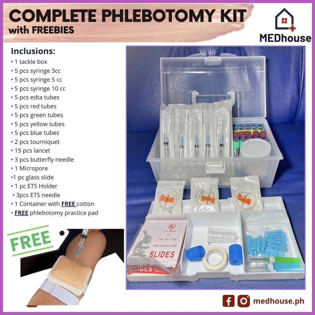 Complete Phlebotomy Kit with Freebies for Medtech students/ phlebotomy ...