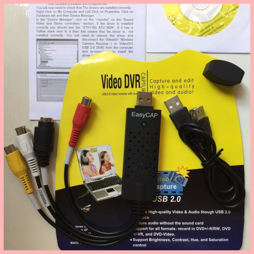 ㄨ ⦸ 【Video Capture Adapter】DVR TV DVR VHS USB 2.0 Easycap Capture 4 ...