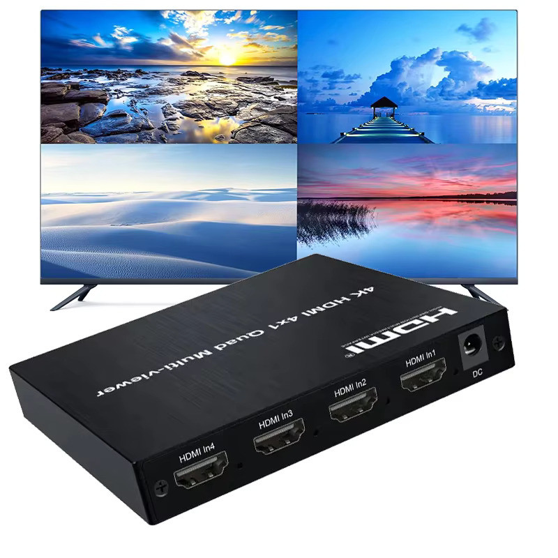 4K HDMI quad multi viewer 4 in 1 out switch 1080P 2 3 4 Screen ...