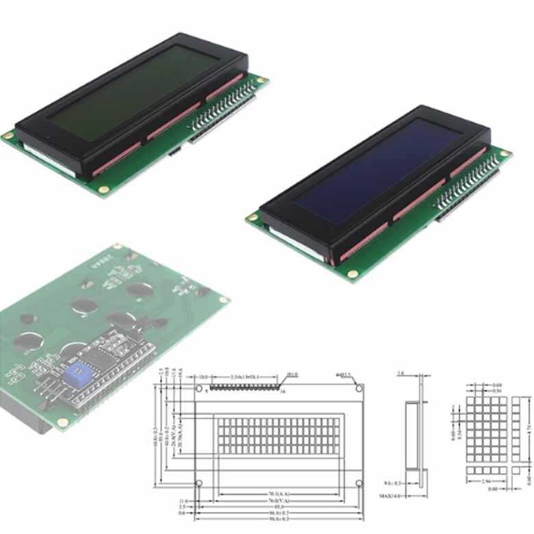 IIC/I2C 2004 LCD2004 LCD screen module blue/yellow green screen ...
