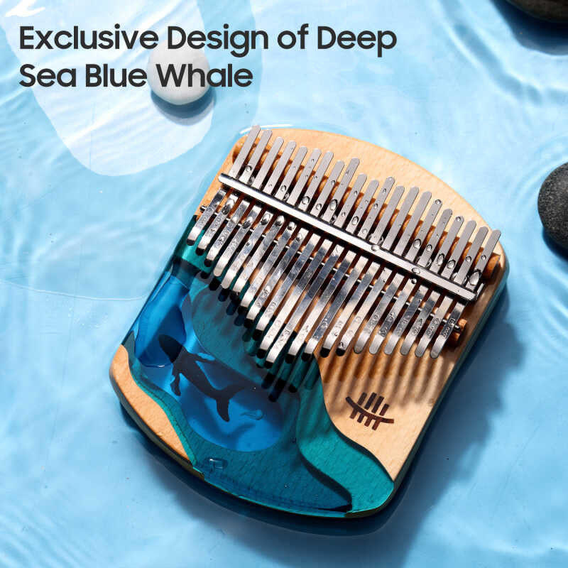 LY Kalimba 17 Key Thumb Piano Solid Beech Epoxy Resin Portable Kalimba ...