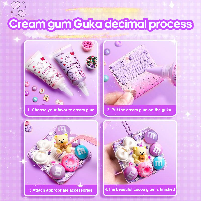 Acrylic sticker goo card DIY cream glue luxury girls full set Children ...