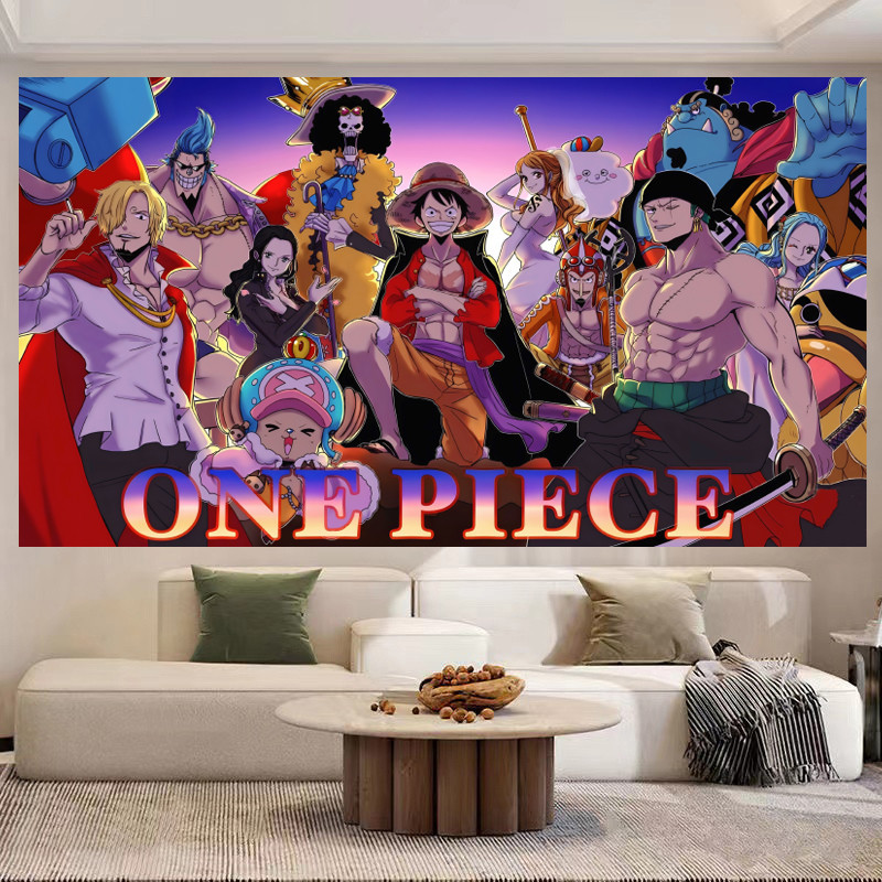 One Piece Background Cloth Hanging Cloth Japanese Anime Canvas Student ...