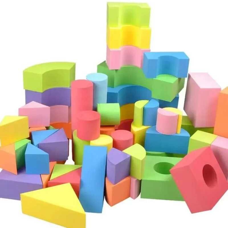 Tt 50Pcs Large Safe Building Blocks Big Foam Colorful Children Learning ...