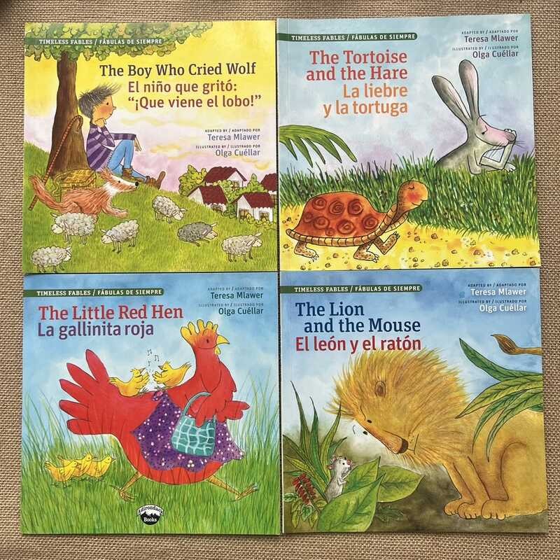4 volumes of English Spanish bilingual picture book story timeless ...