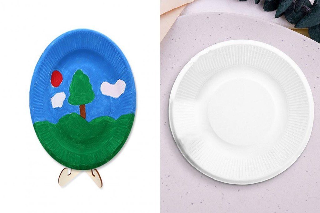 PANDU 10Pcs Painting Plate Uncolored Paintable White 6/7/8/9 Inches ...