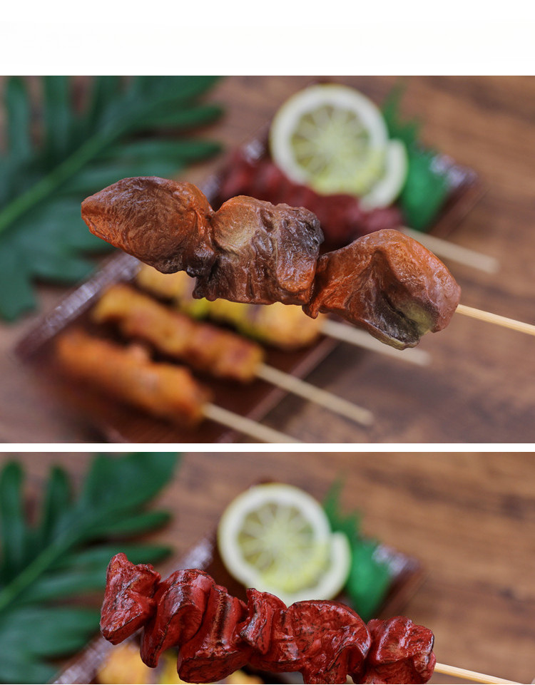 Artificial Japanese Cuisine Yakitori Skewers Food Models Fake PVC ...
