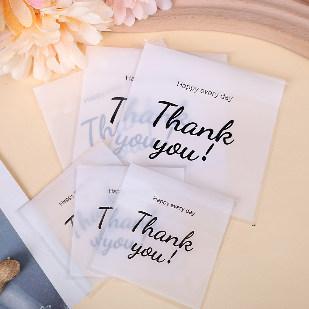 100 Pcs Portable Candy Packaging Thank You Present Pocket Plastic ...