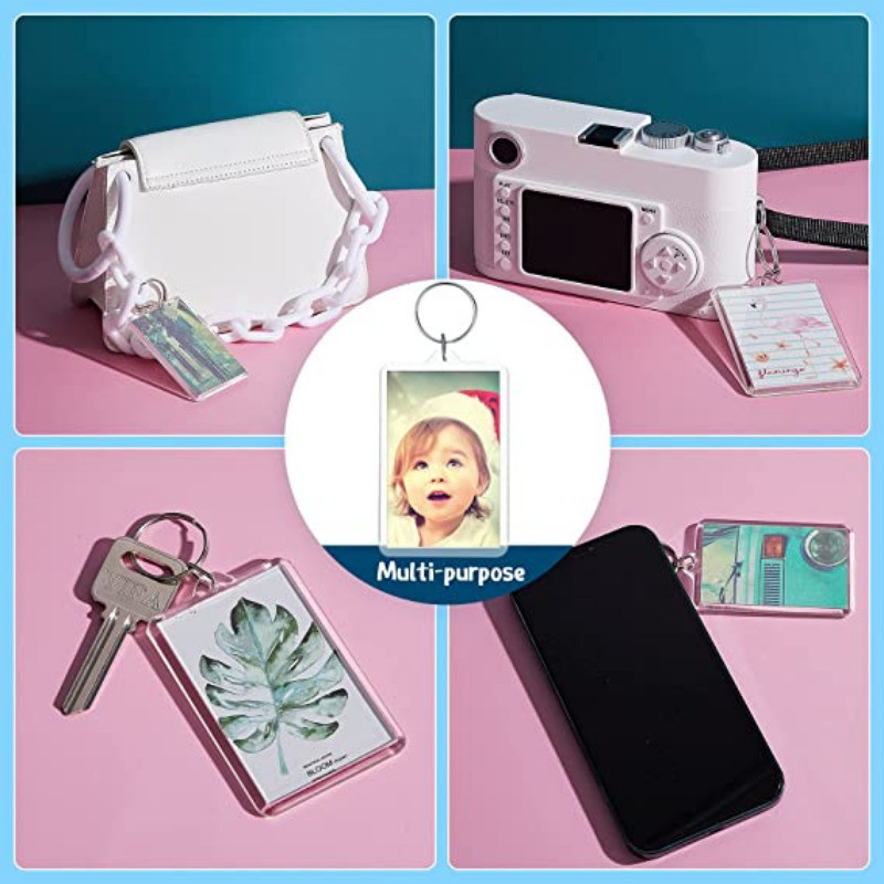 Clear Acrylic Photo Frame Keychain - DIY Photo Insert Keyrings ...