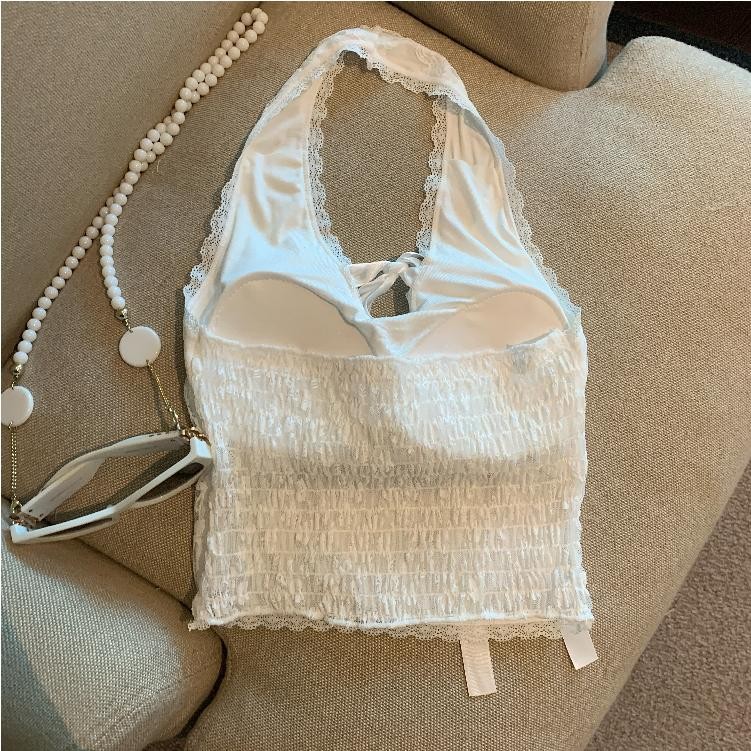 Pure Desire Lace Lace Sling Beautiful Back Halterneck Vest Women ...