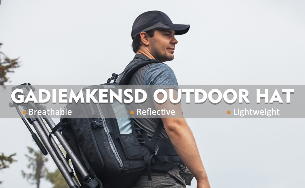 GADIEMKENSD Lightweight Reflective Running Hat - Adjustable Fit ...