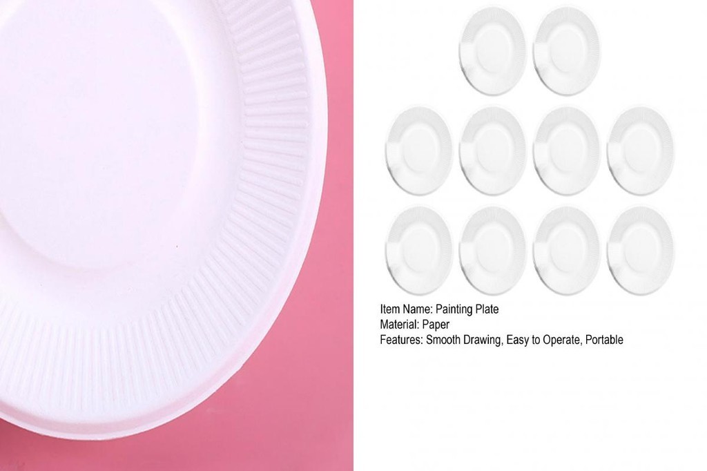 PANDU 10Pcs Painting Plate Uncolored Paintable White 6/7/8/9 Inches ...