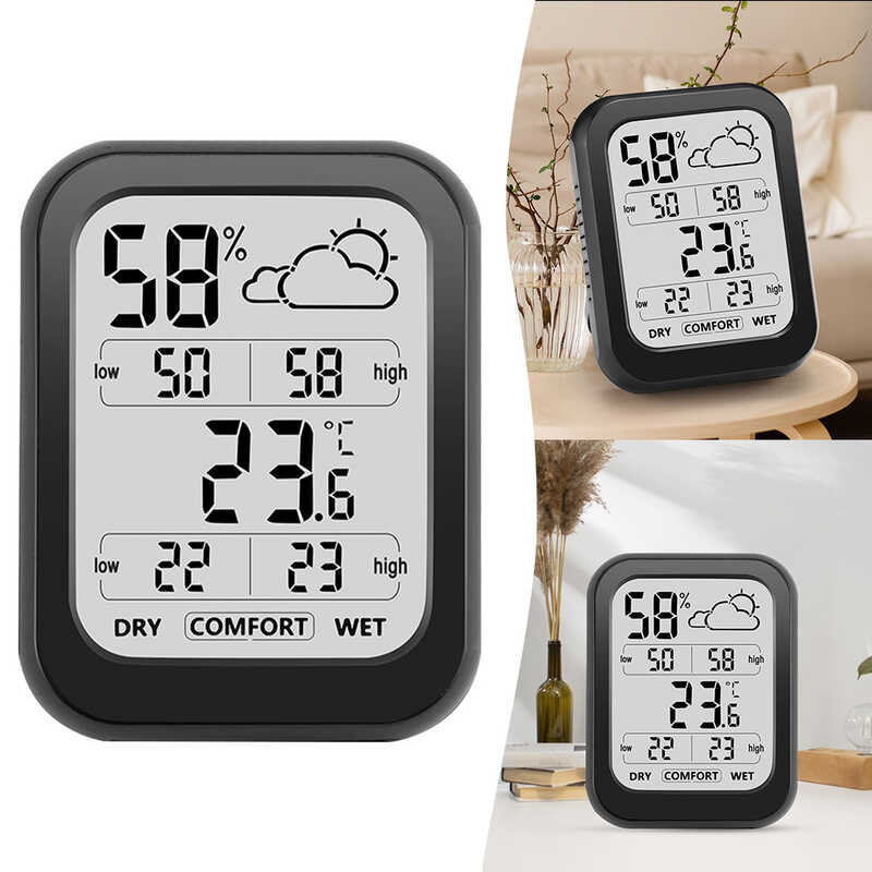 Digital Thermo-Hygrometer LCD Display Temperature Humidity Monitor na ...